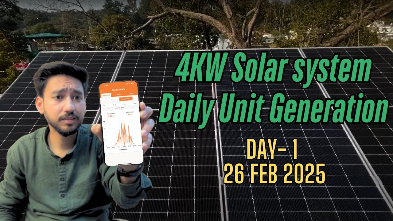 (DAY-1) Solar Panel Daily Unit Generation | Adani Topcon | PV Blink ...