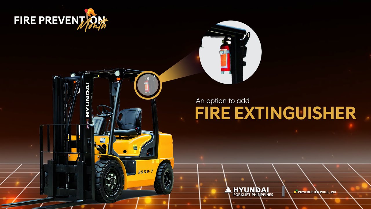 Fire extinguisher as an option (Hyundai Forklift Philippines) - YouTube