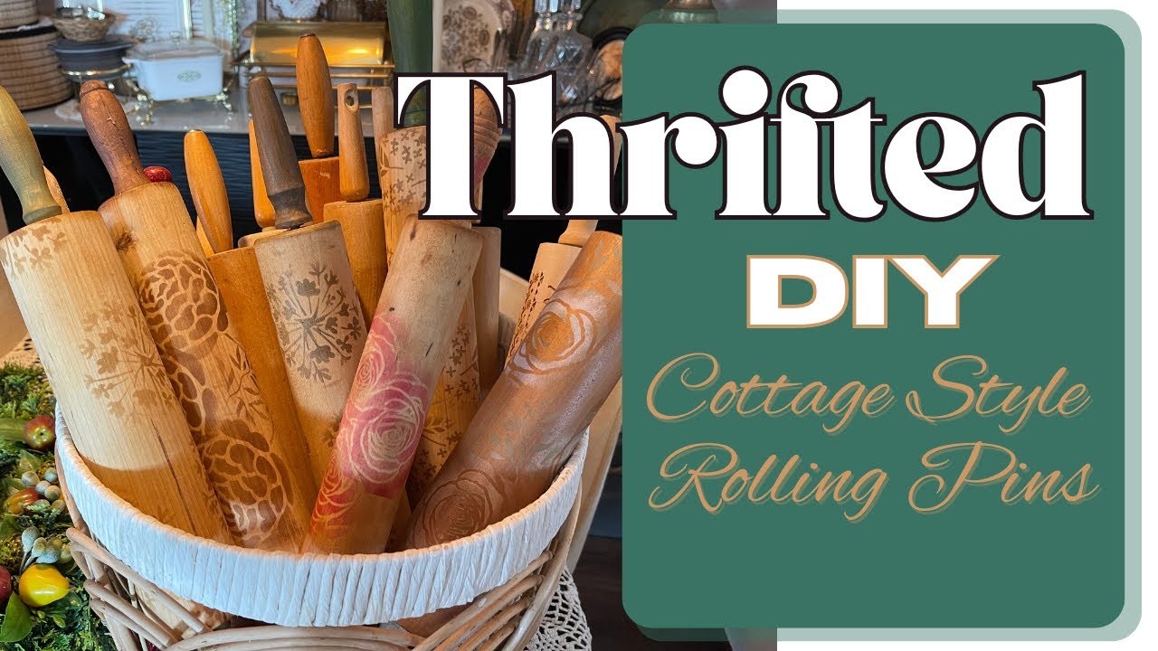 Making Vintage Cottage Style Kitchen Decor with Thrifted Rolling Pins ...