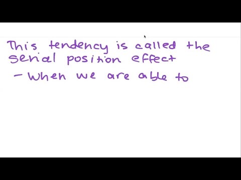 The tendency to immediately recall the first and last items in a list better than the middle ...