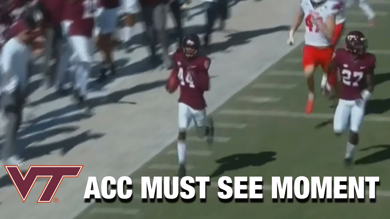 Virginia Tech's Dorian Strong Take's The Extra Point Attempt To The ...