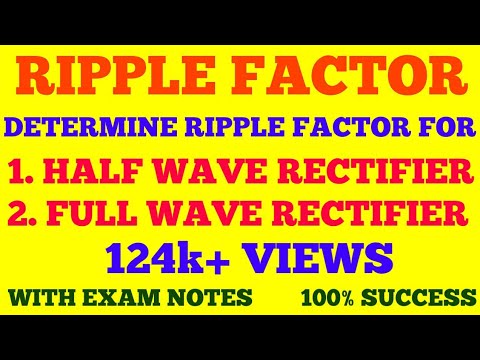 RIPPLE FACTOR || RIPPLE FACTOR OF HALF WAVE AND FULL WAVE RECTIFIER ...