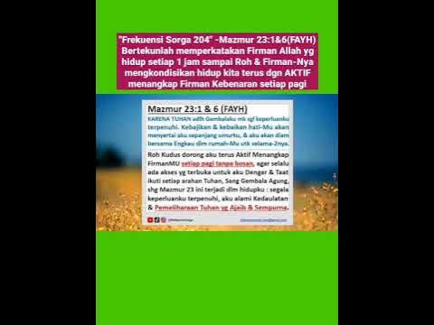 "Frekuensi Sorga 204" -Mazmur 23:1&6(FAYH - YouTube