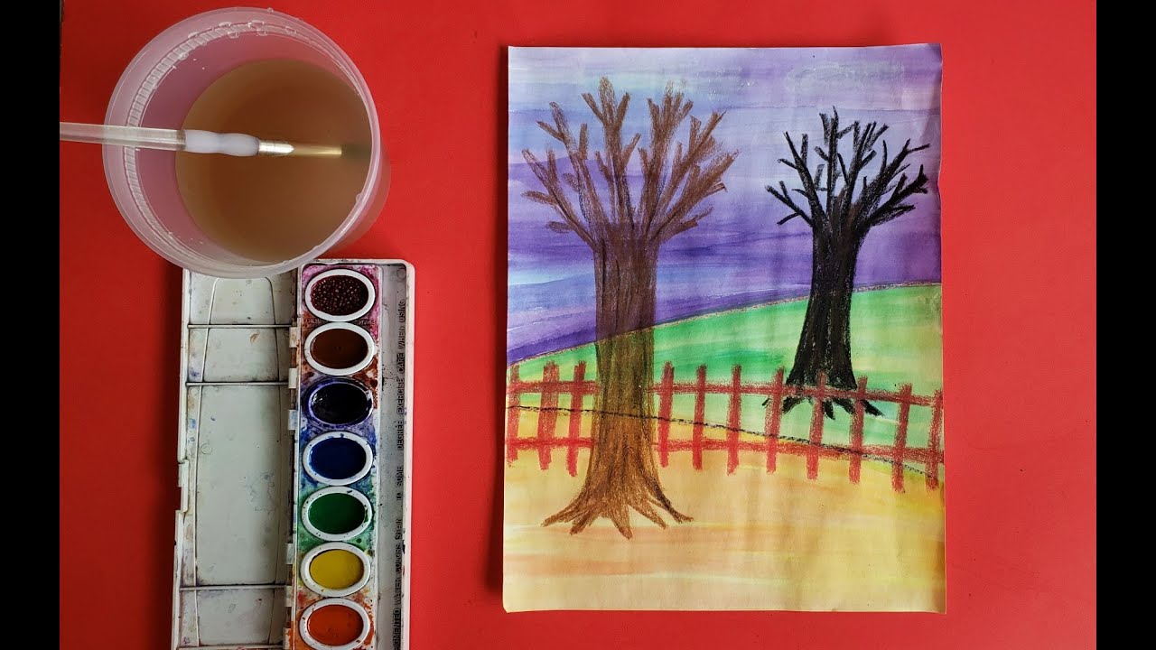 1st Grade Art: Tree Painting - YouTube