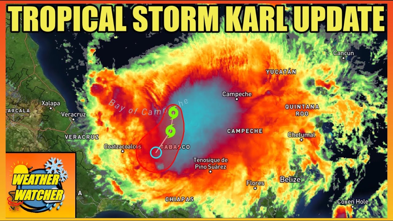 Tropical Storm Karl Update! Landfall on Mexico Possible Tonight! - YouTube
