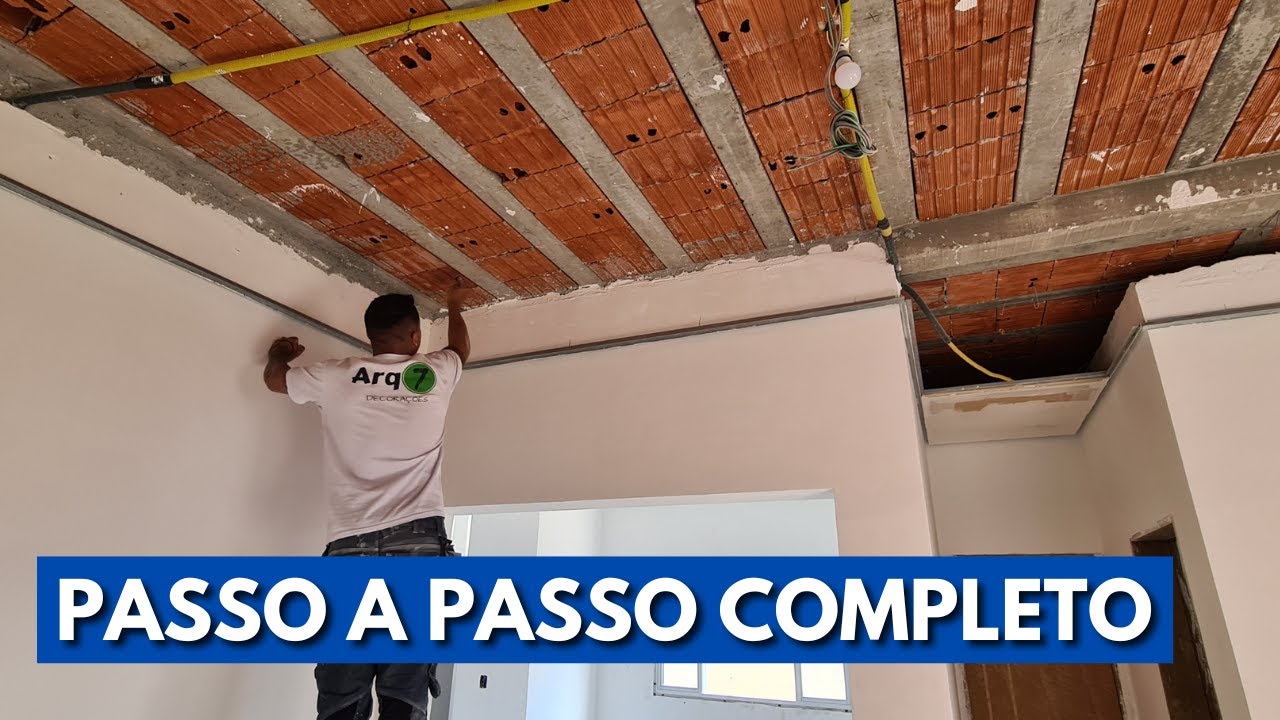 COMO FAZER FORRO DE GESSO EM CASA DE LAJE APRENDA A FAZER - YouTube