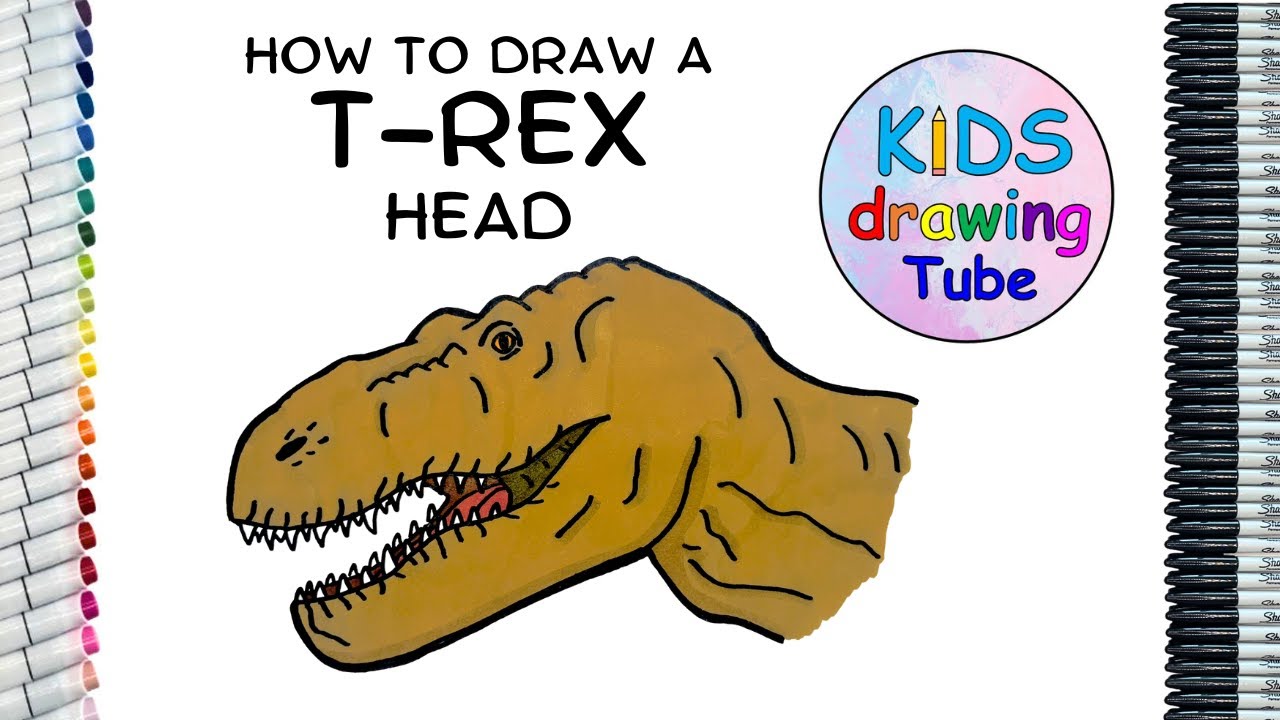 How to draw a T-Rex Head | Dinosaur - YouTube