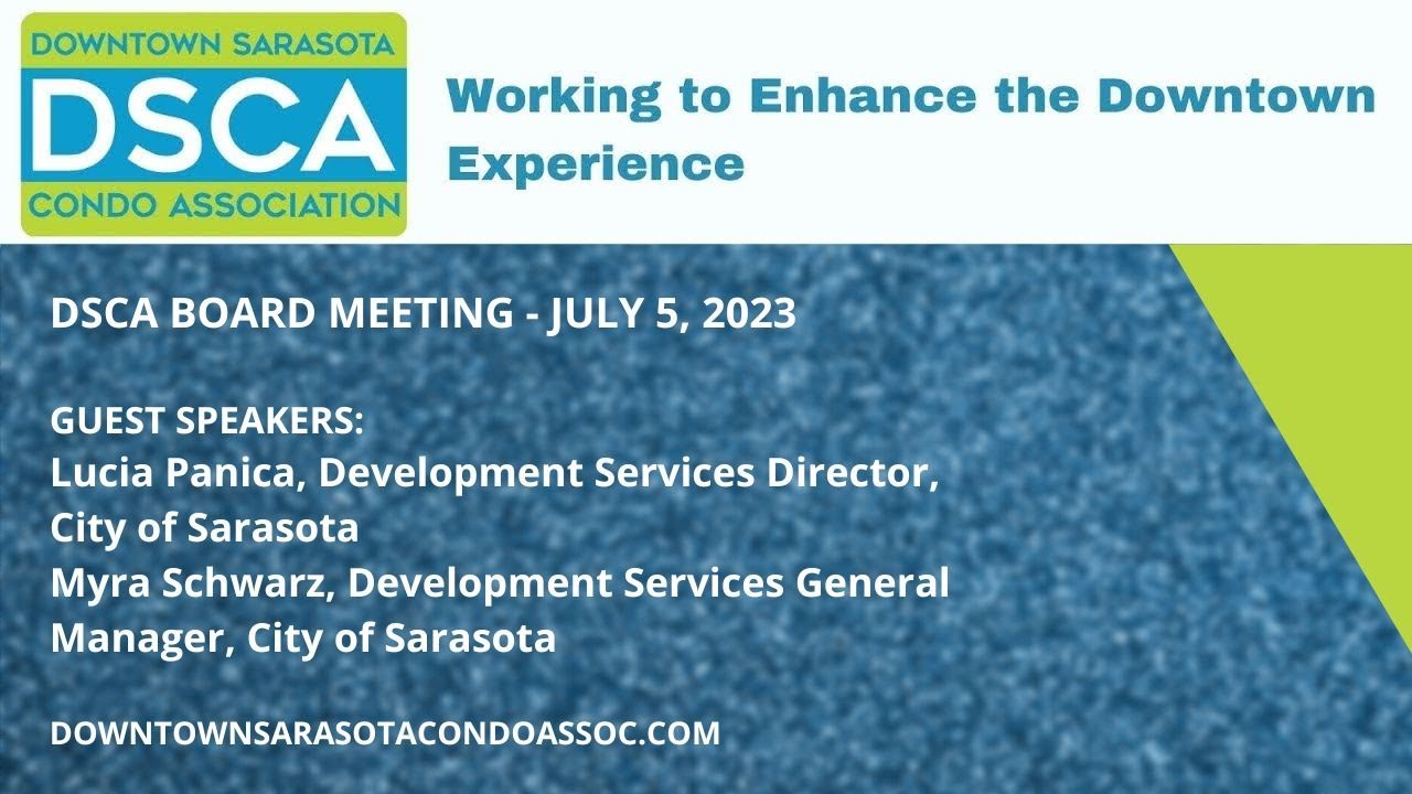 DSCA Board Meeting - Speaker: City Development Services-20230705 - YouTube