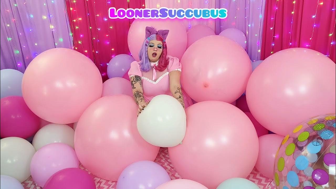 Looner Babe Mass Pops Big Balloons - LoonerSuccubus Preview - YouTube