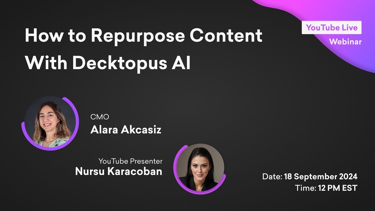 How to Repurpose Content With Decktopus AI - Live via OneSt - Live via OneStream Live # ...
