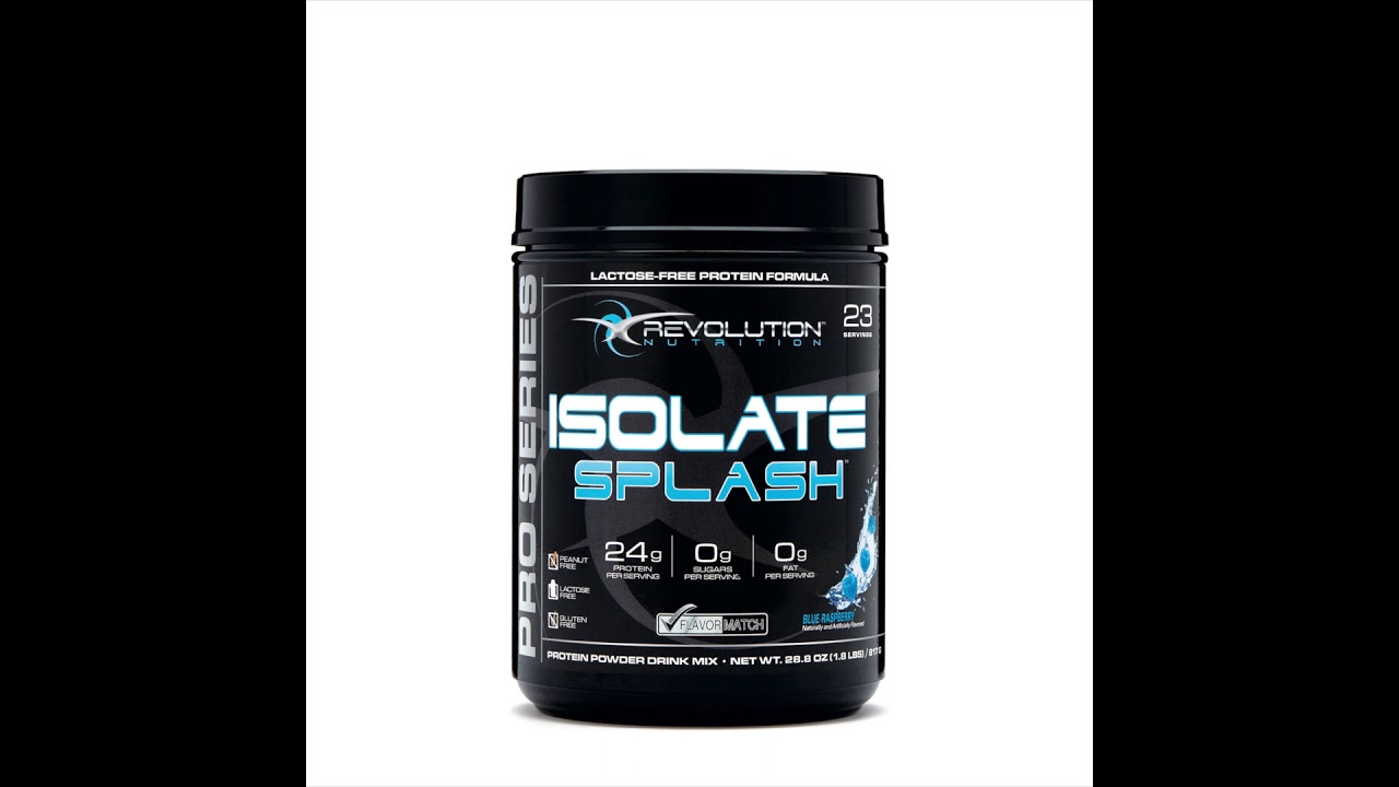 Revolution Nutrition Whey Protein Isolate Splash Blue Raspberry Flavor ...
