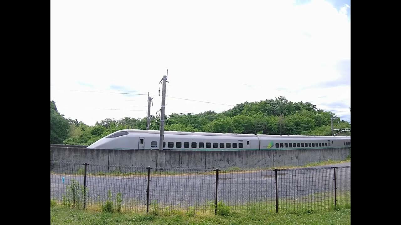 E3系L65編成とE2系J66編成の121B（つばさ121号）を東北新幹線沿線の某公園内で撮影_2024年5月 - YouTube