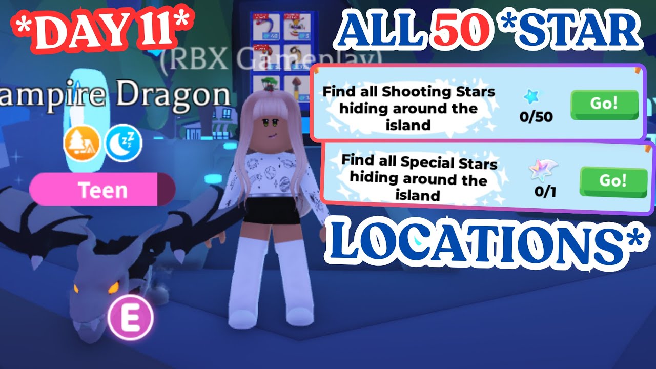 *DAY 11* ALL 51 *STAR LOCATIONS* +1 SPECIAL STAR in Adopt Me! (roblox ...