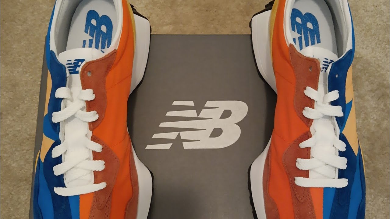 How old school do these runners look??? NEW BALANCE 327 BLUE/ORANGE ...