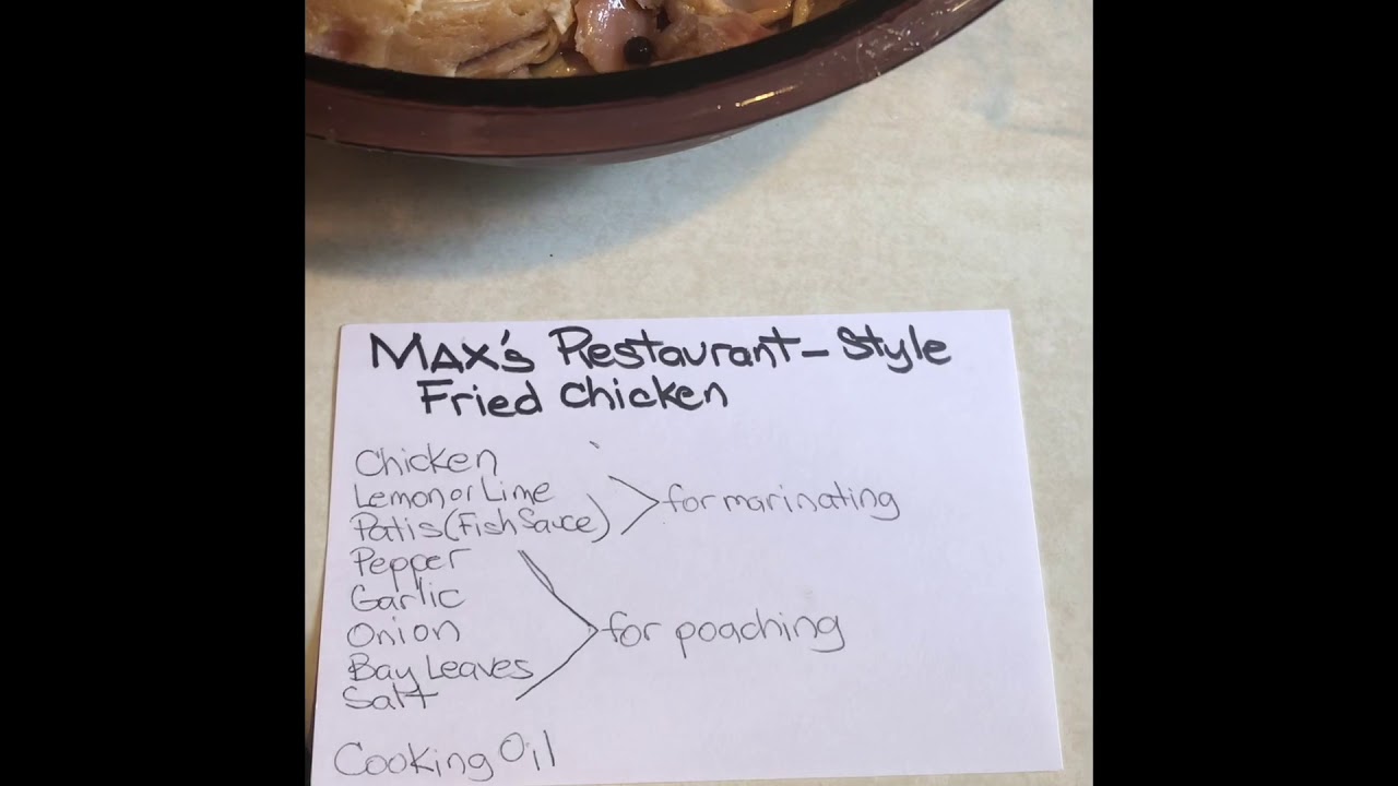 Max’s Restaurant style Fried Chicken - YouTube
