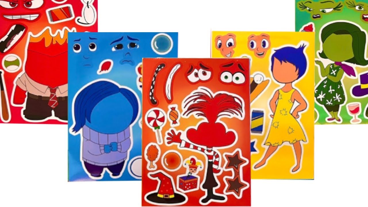 [Paper DIY] インサイド・ヘッド2 Inside Out 2 Movie DIY Face Sticker Book with ...