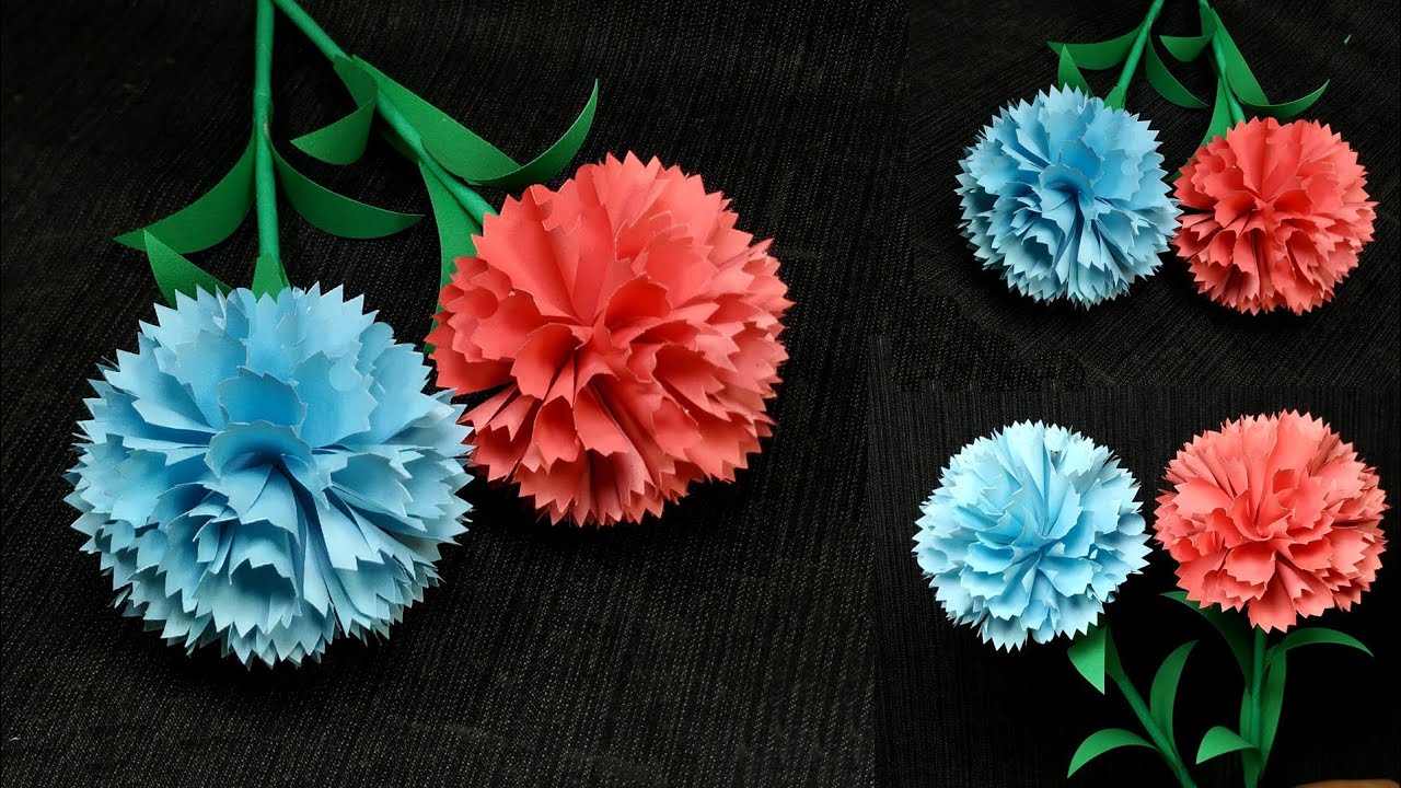How to make carnation paper flowers! Flower Making with Paper | Craft ...