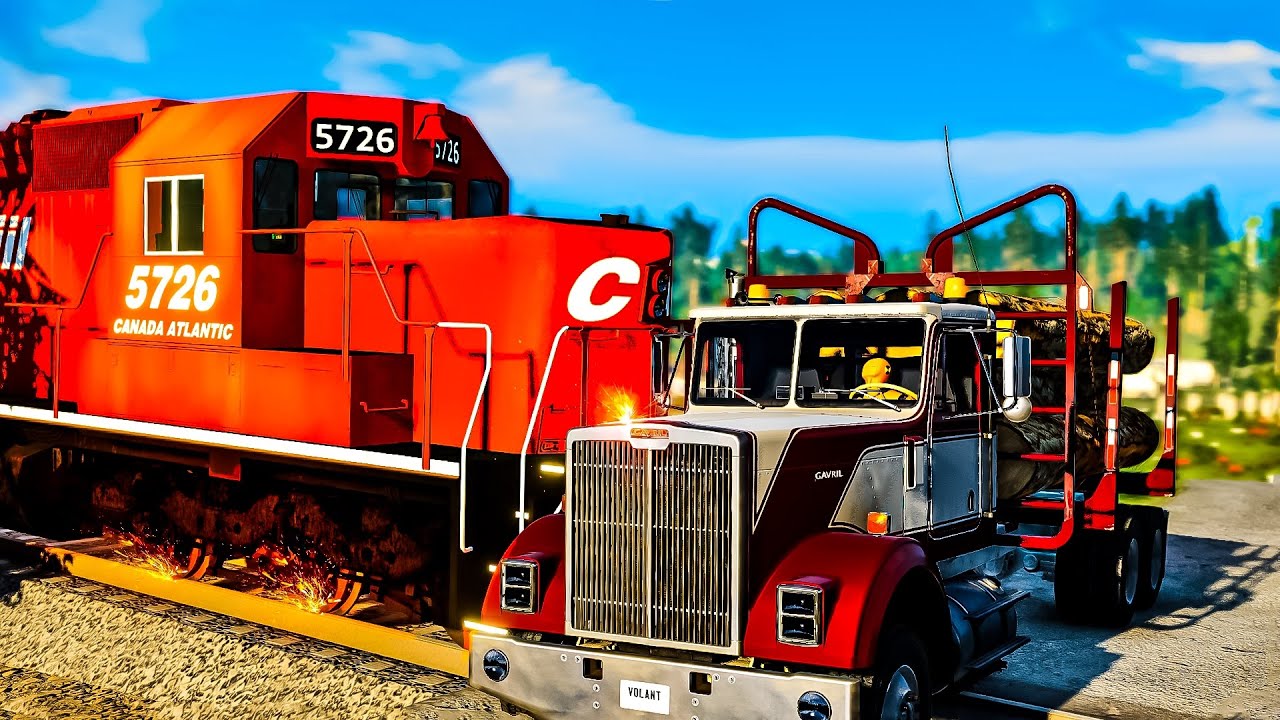 BeamNG Drive - Trains and Railroad Car Сrashes #03 - YouTube