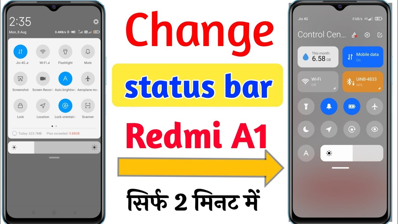 Redmi A1 status bar change setting | Redmi A1 me stutas bar change ...