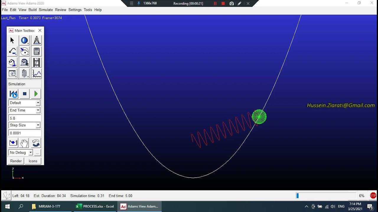 Msc Adams View tutorial MERIAM3 171 STEP12 - YouTube