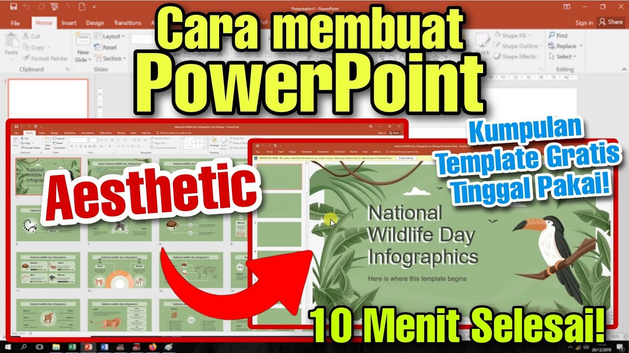 Cara Cepat Membuat POWER POINT AESTHETIC 10 Menit Selesai - YouTube