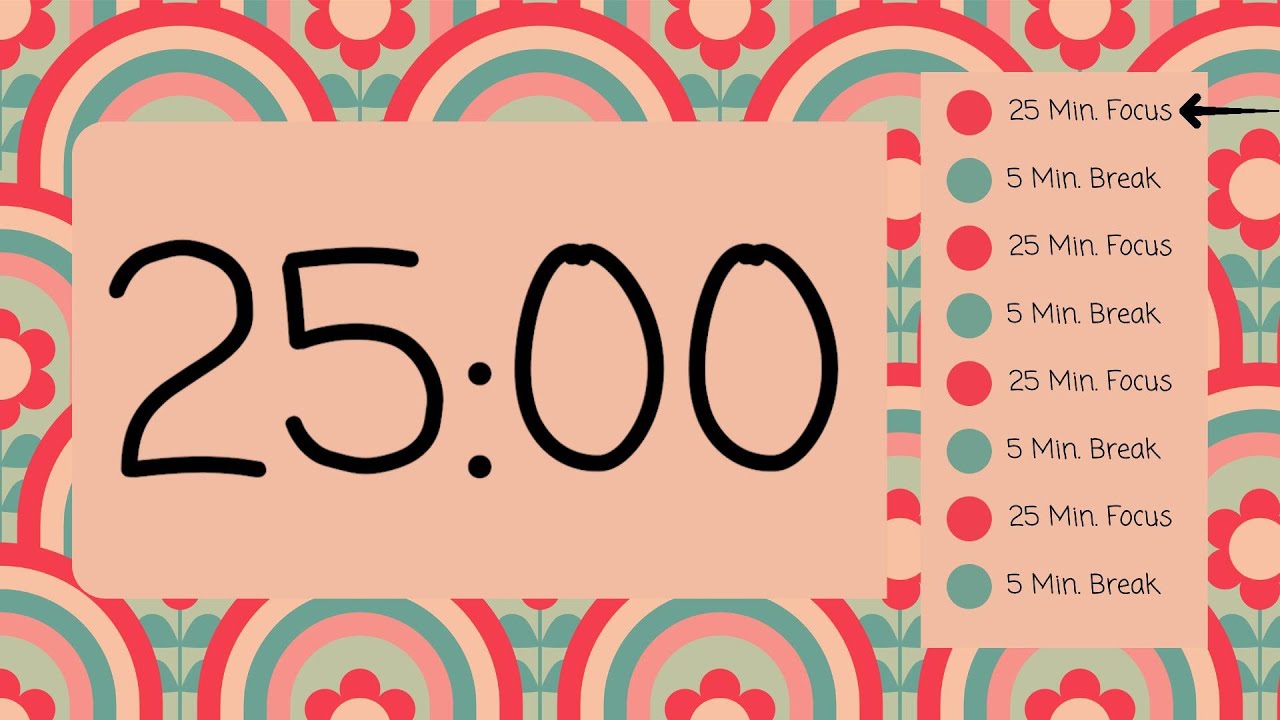 2-Hour Pomodoro Countdown Timer | 25-Min Focus & 5-Min Breaks | Minimalist Design - YouTube