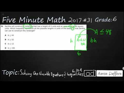 6th Grade STAAR Practice Solving One-variable Equations and ...