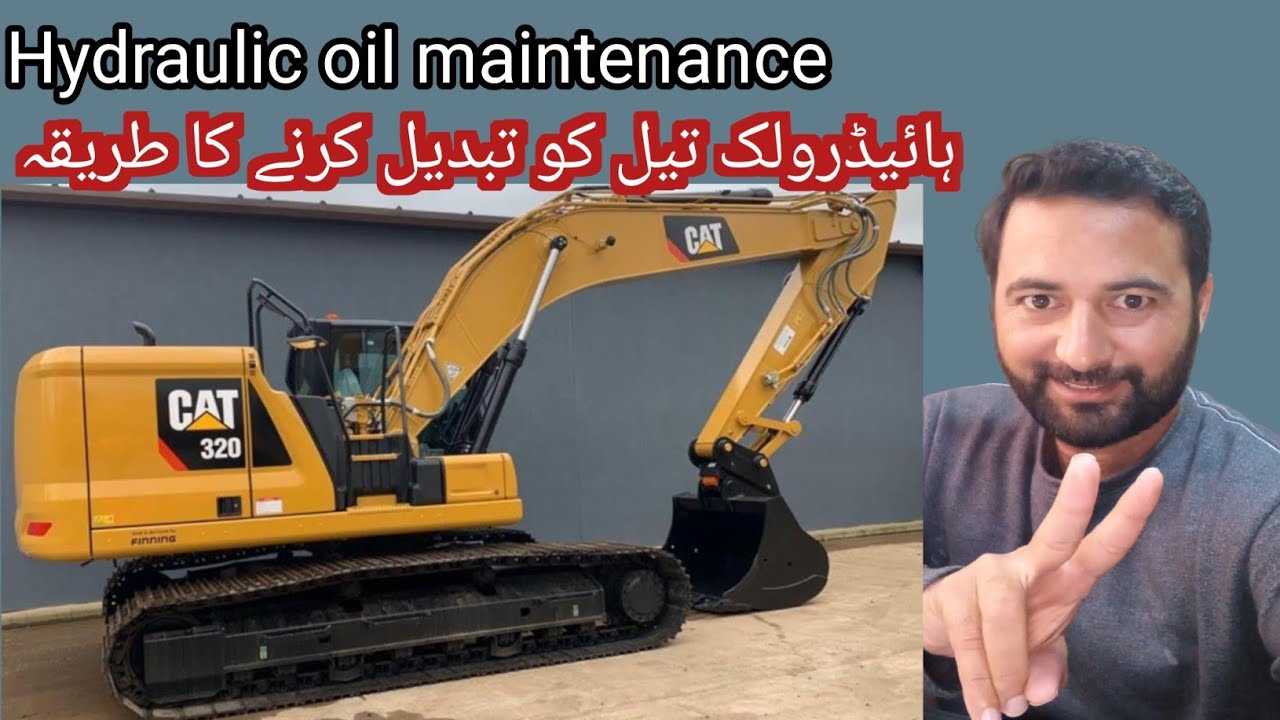 Hydraulic oil maintenance with all filters cat excavator 320D2GC - YouTube