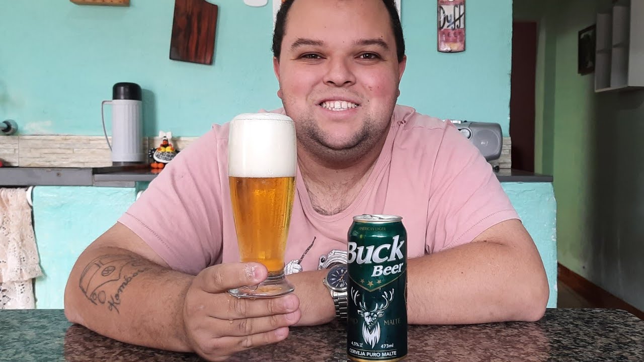 Degustação da cerveja Buck Beer American Lager puro Malte #buckbeer # ...