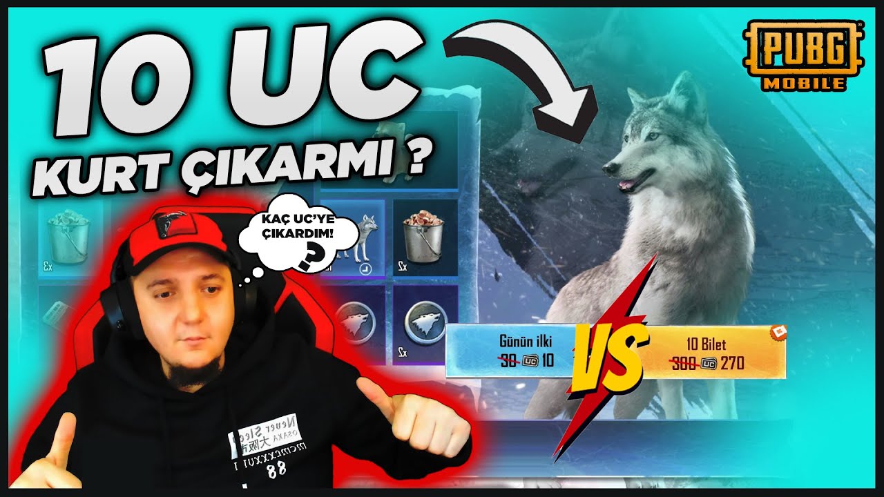 PUBG MOBİLE 10 UC KURT ÇIKARMA PUBG MOBILE 10 UC WOLF 10 UC Luck On ...