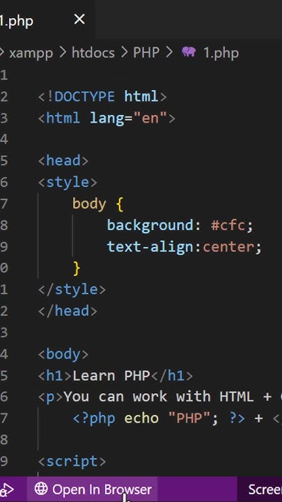 HTML + CSS + JavaScript + PHP | Just Beginning | #shorts @mswminthn | #learnphp - YouTube