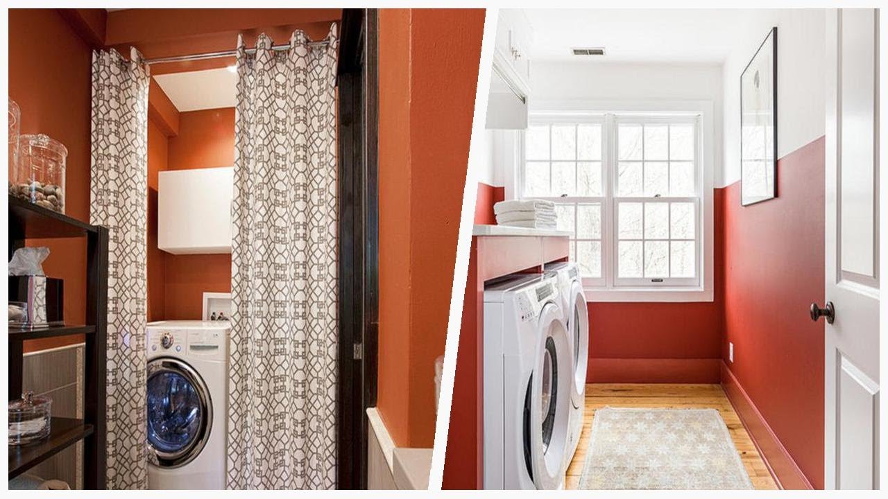 75 Laundry Room With Orange Walls And Red Walls Design Ideas You'll ...