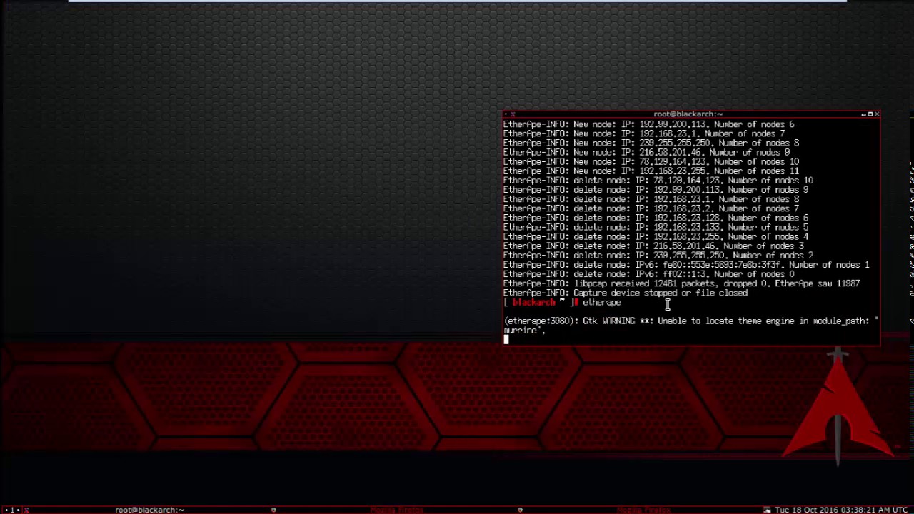 Black Arch Linux - How to install and use ETHERAPE - YouTube