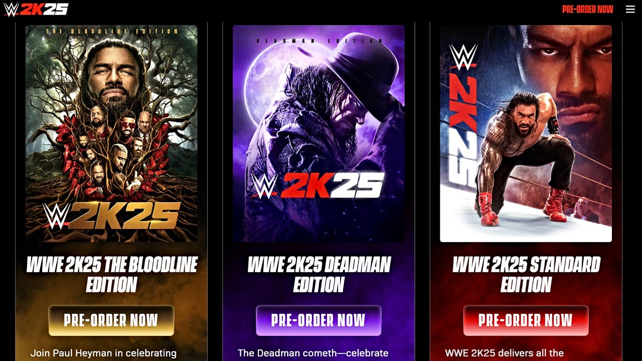 WWE 2k25 Pre-Order BREAKDOWN: Which EDITION is BEST for YOU ...