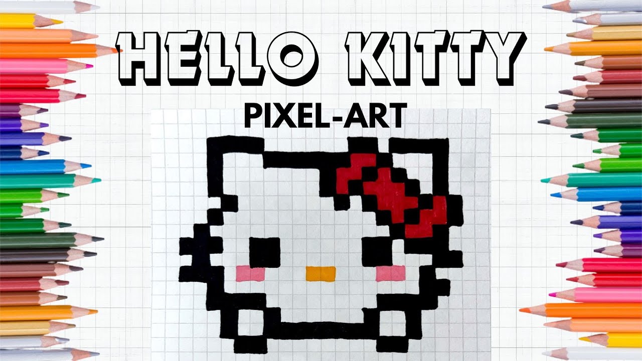 Como Dibujar a Hello Kitty en Pixel Art - How To Draw Hello Kitty # ...