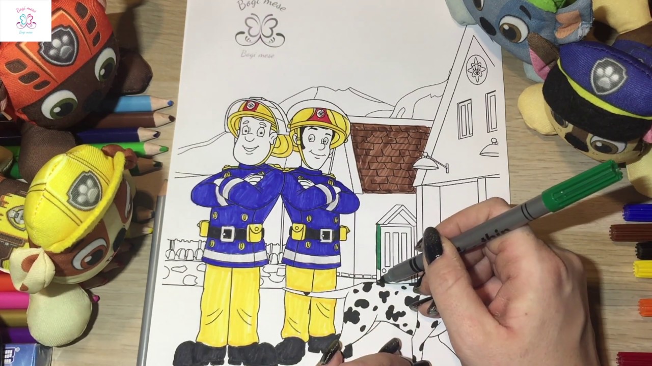 Sam a tűzoltó 🔥🚒🚨 Sam a tűzoltó kifestő 🎨🖍🖌🖊 Sam és Elvis nagy kaland 🔥 ...