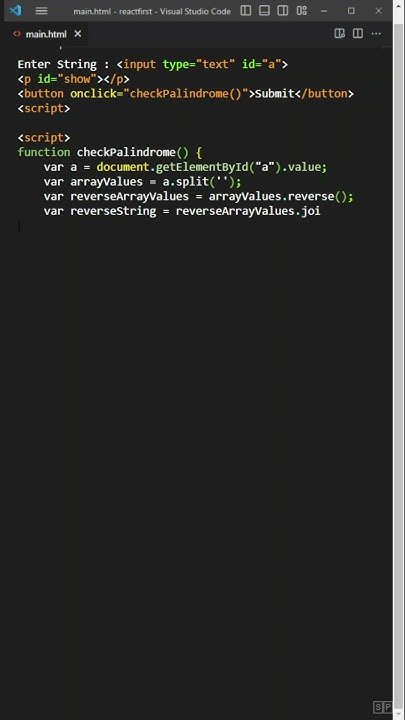 Palindrome In JavaScript | Check Whether a String is Palindrome or Not using JavaScript # ...