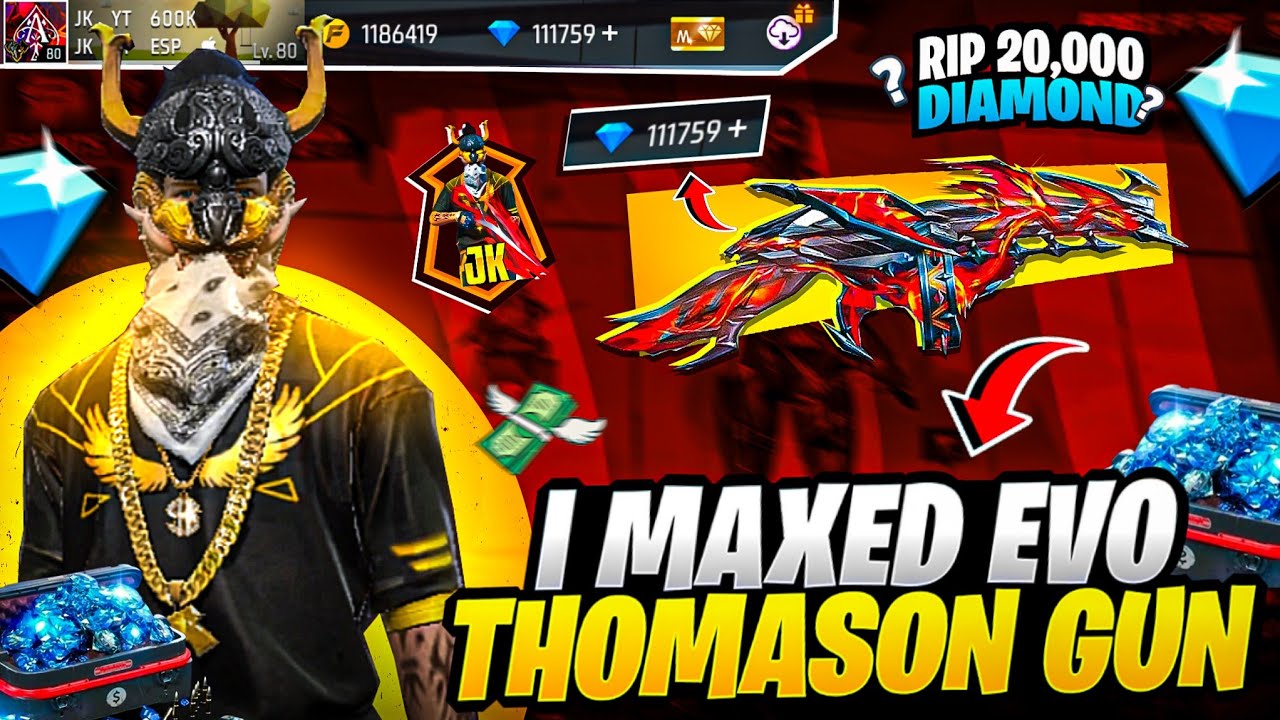 EVO THOMPSON GUN SKIN MAX FREE FIRE 🥵|| EVO THOMPSON UPGRADE 0 - MAX🔥 ...