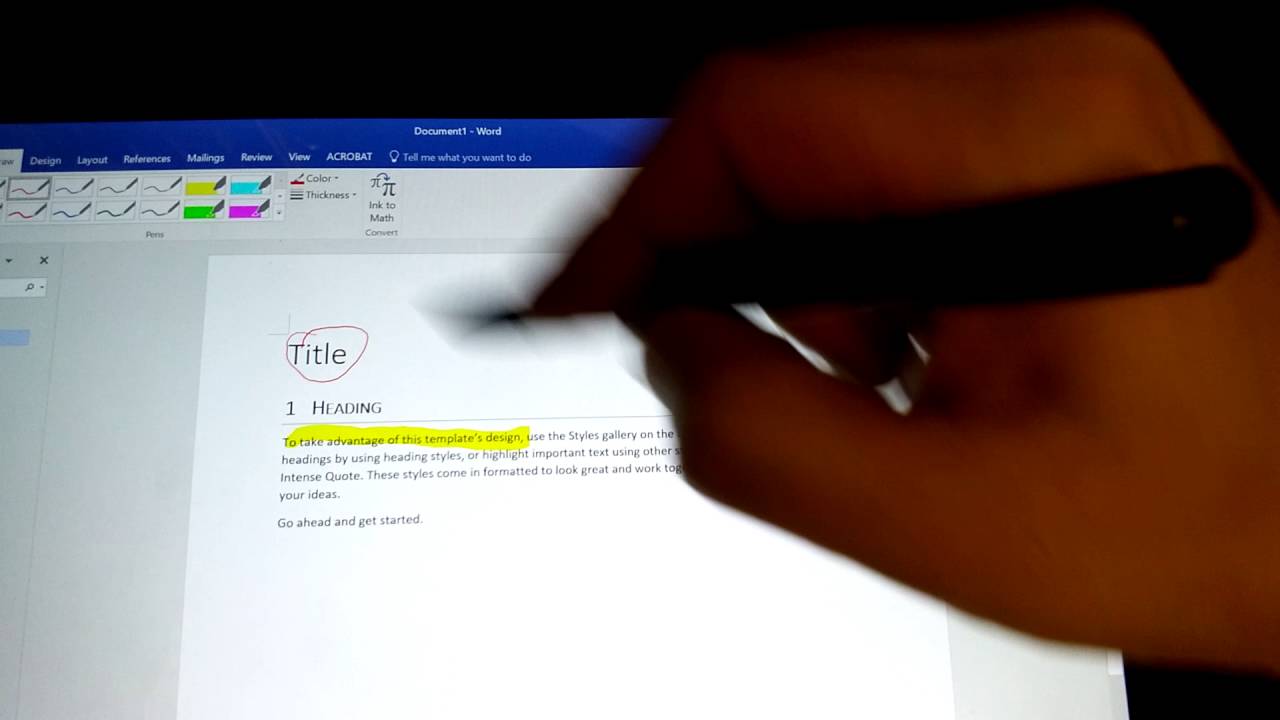 Acer switch alpha 12 - Word inking - YouTube