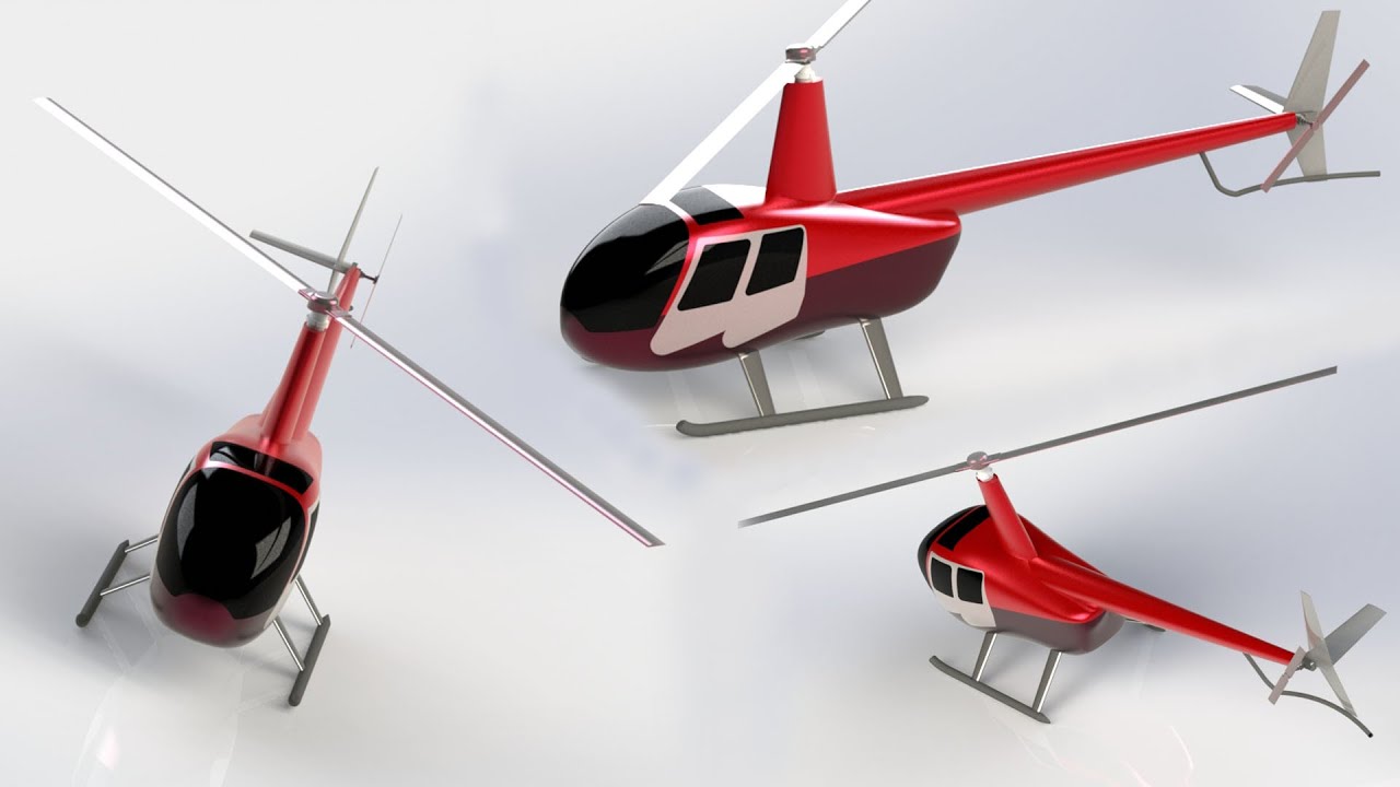 Robinson R44 Helicopter Model, Design With SolidWorks Software " Free ...