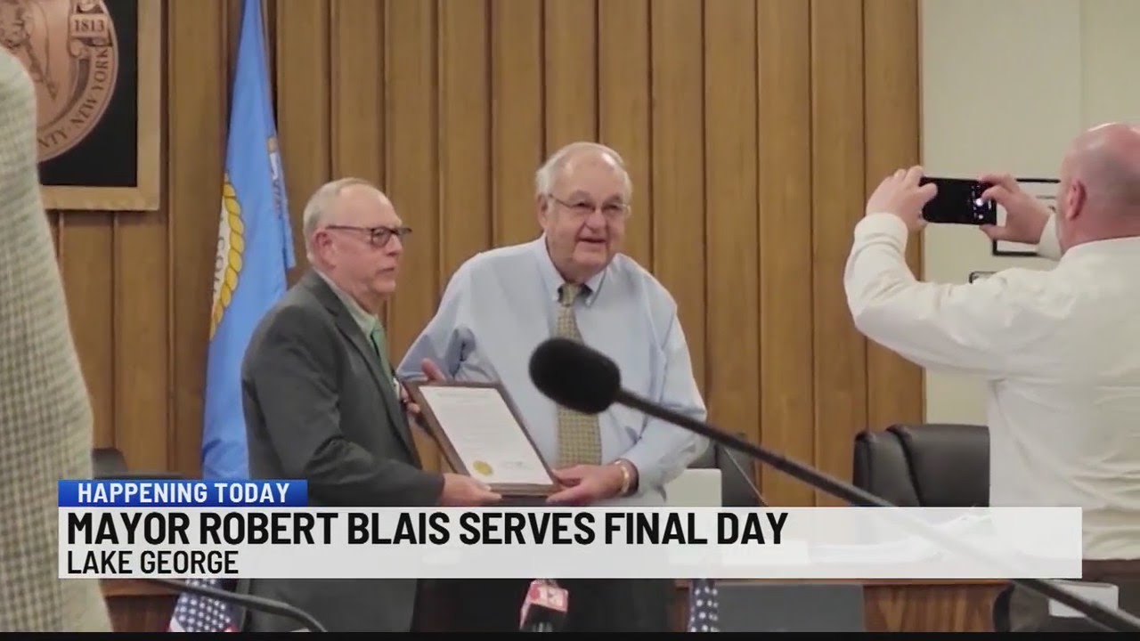 Lake George Mayor Robert Blais serves final day - YouTube