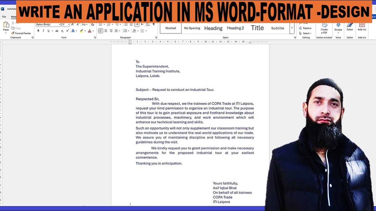 How to Write an Application in MS Word || #MSWord #MicrosoftWord # ...