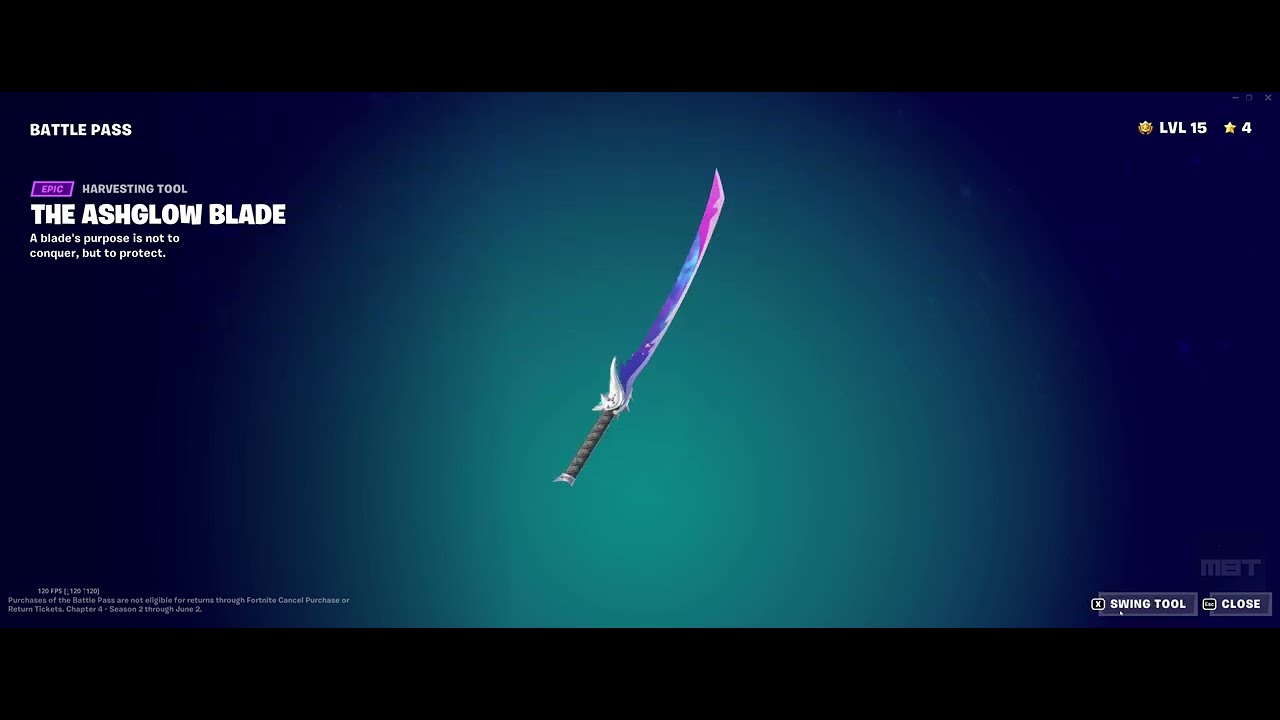 [SHOWCASE] FORTNITE BATTLE PASS REWARDS: HARVESTING TOOL THE ASHGLOW ...