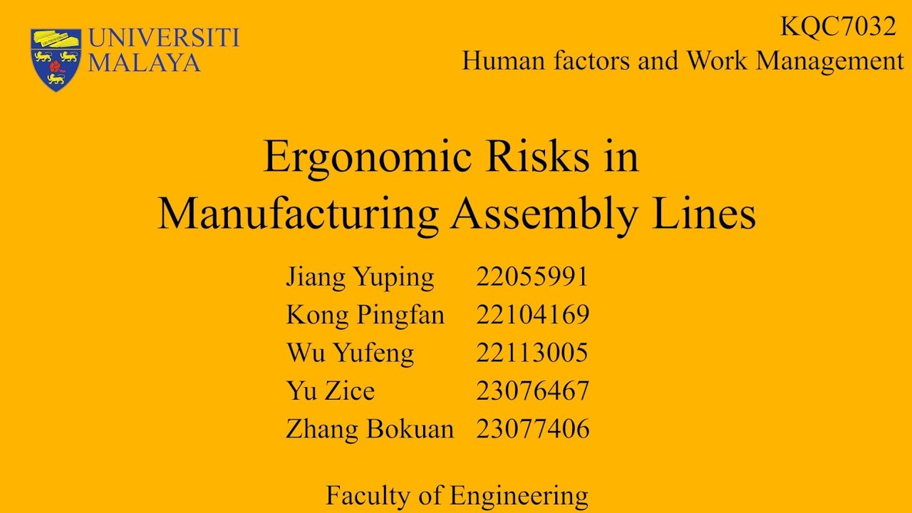 Ergonomic Risks in Manufacturing Assembly Lines - YouTube