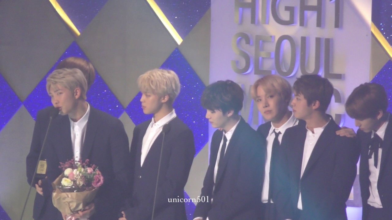 seoul music awards 2017 BTS Album of the year Speech - YouTube