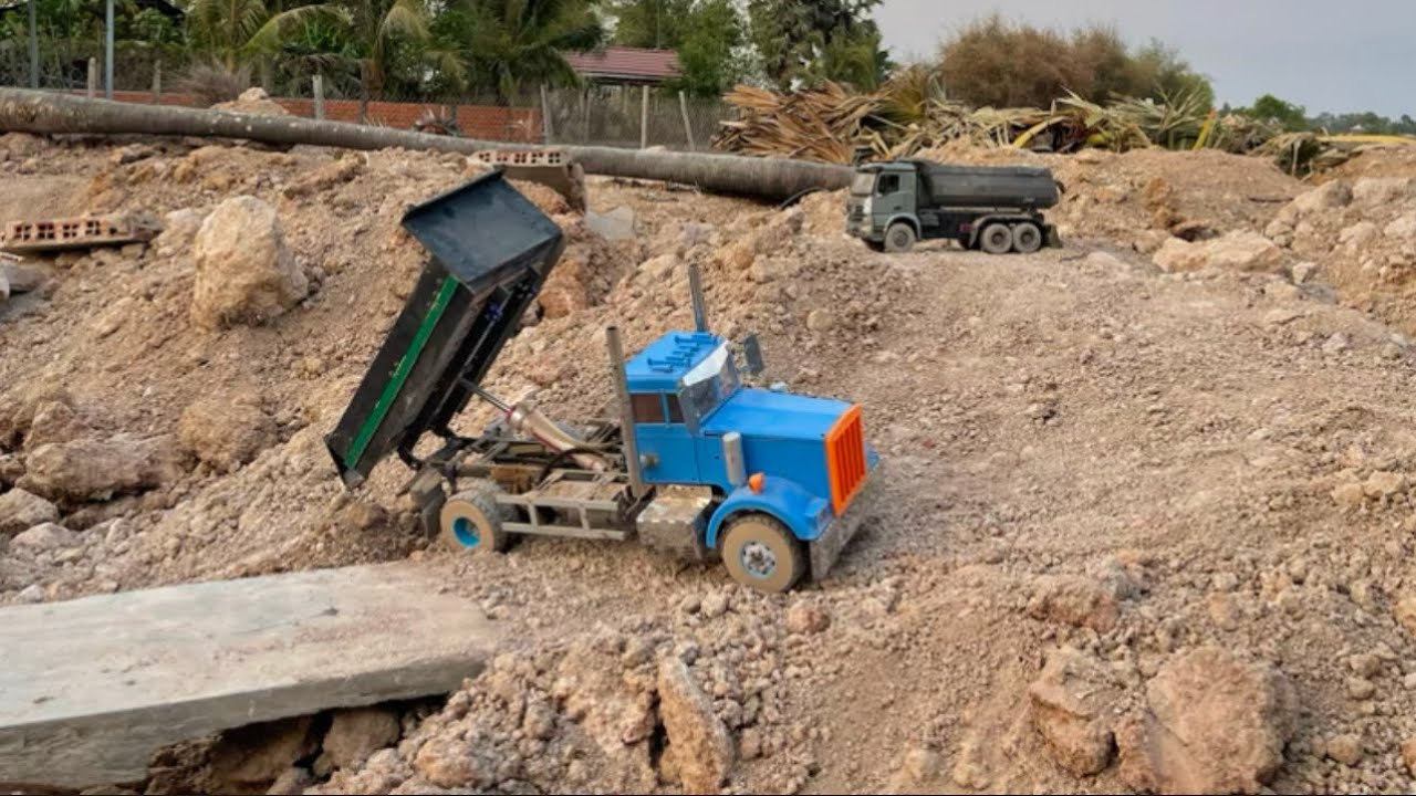 Top land transport truck makes a mountain road.Rc Heavy.Rc Homemade ...