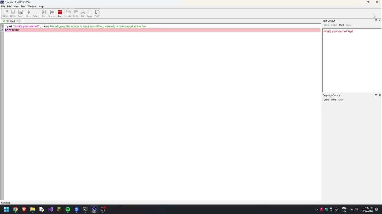 How to make a name input in Basic256 - YouTube