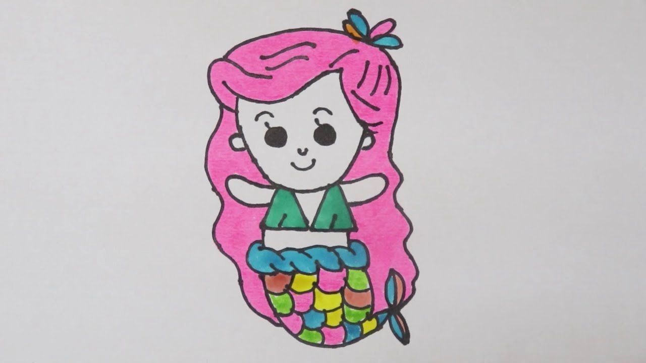 HOW TO DRAW A CUTE MERMAID - YouTube