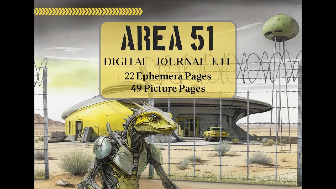 Area 51 Junk Journal Kit UFO Digital Paper Extra-terrestrial Aliens ...