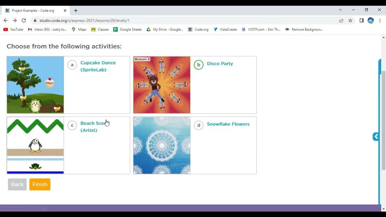 Code org Lesson 28 End of Course Project Code - YouTube